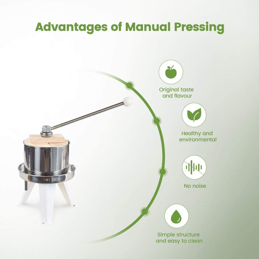 0.6 Gal Mini Cheese Tincture Herb Fruit Wine Manual Press, 100% Natura ...