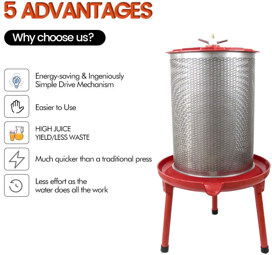 Hydropress Cider Wine Fruit Press (23.8 Gallon) – EJWOX Products Inc